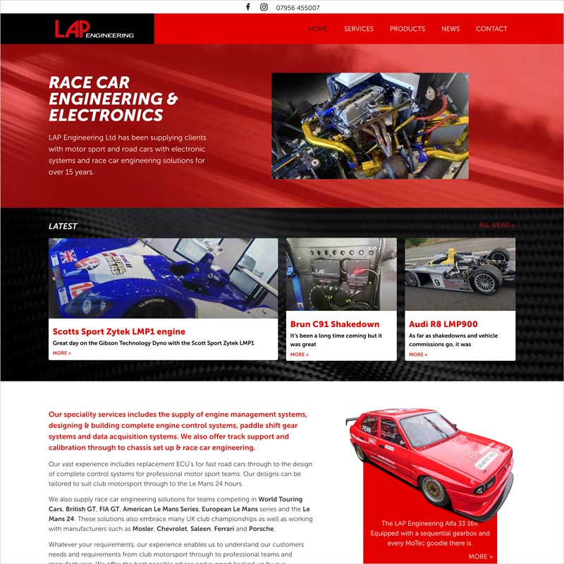 LAP Engineering Website - Crowborough Website Designer